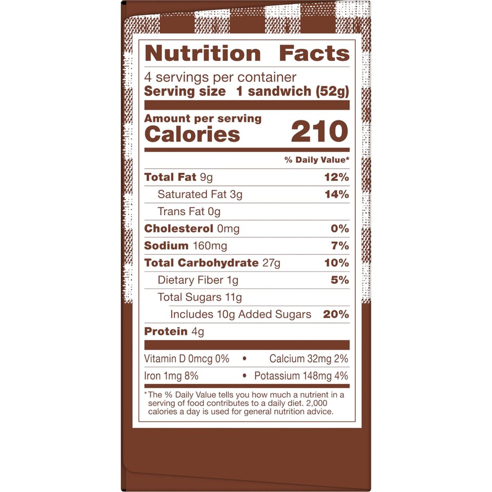 Chocolate Flavored Hazelnut Spread Frozen Sandwiches